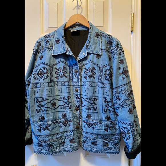 chico’s Design | Jackets & Coats | Chicos Design Jean Jacket Wblack ...